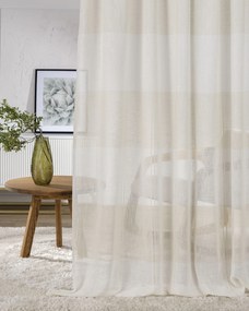 Závěs na řasící pásce wave barva krémová látka poloprůhledná, pletený vzor, vzorované