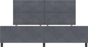 Postel s boxspringem s čelo Tmavě šedá 200 x 200 cm samet 3345030
