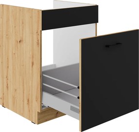 MODENA | dolní skříňka 60 ZL 1S dřezová se zásuvkou | 60 cm | PREMIUM BOX | artisan/černá mat