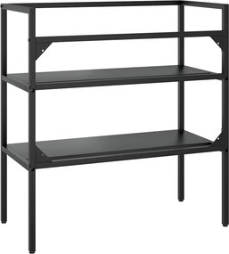 Koupelnový regál pod umyvadlo černý 79 x 38 x 83 cm železo 338489