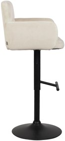 Barová židle Haworth - samet - černý rám | krémová