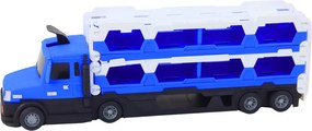 LEAN Toys Lora Odtahovka Závodní dráha 2 v 1 Světla Zvuky Značky Autíčka Modrá
