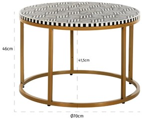 Černobílý konferenční stolek Richmond Bliss 70 cm