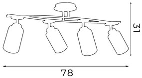 Stropní svítidlo TOKIO 4xE27/60W/230V