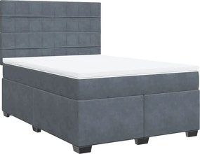 Box spring postel s matrací tmavě šedý 140 x 190 cm samet 3293207