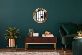 Kulaté dekorativní zrcadlo Geometrické 3d dřevo fi 50 cm