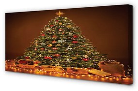 Obrazy na plátně Vánoční osvětlení dekorace dárky 140x70 cm