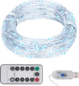 Světelný LED řetěz se 150 LED diodami studený bílý 15 m