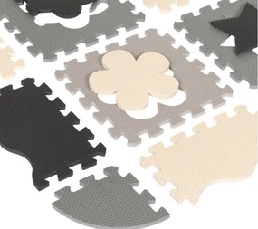 Pěnová podložka puzzle REBEL RBY-2250-16 150 x 150 cm, s rámem, šedá