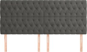 Čelo postele tmavě šedé 180x7x118/128 cm sametové 3116729