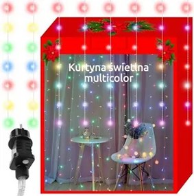 Vánoční světelný závěs multikolor 300 LED ISO 11331, IP44
