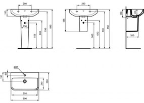 Ideal Standard i.life S - Umyvadlo 600x380 mm, bílá T458301