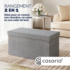 Casaria Skládací úložná lavice 80×40 cm – šedá, MDF