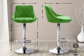 Barová židle Lazio umělá kůže chromovaná konstrukce – zelená