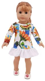 Šatičky pro panenky Baby Born a American girl (43 cm) Varianta: NQ1303 šaty bílé slunečnice