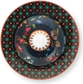 Pip Studio Berry Blues máselnice 17x8cm, modrý (Porcelánová máslenka kulatá)