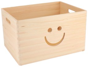 ČistéDřevo Dřevěná bedýnka s úsměvem 40 x 30 x 23 cm