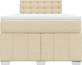 Box spring postel s matrací krémová 120x190 cm textil 3287026