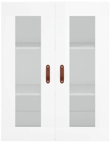 Skříň highboard lesklá bílá 69,5 x 34 x 180 cm kompozitní dřevo,  3198315