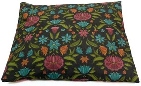 S radostí - vlastní výroba Pohankový polštář - lidové květy tmavé Velikost: 35 x 40 cm