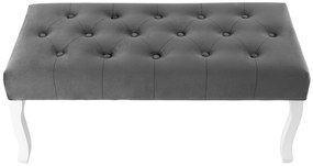 Tutumi - Prošívaná lavice 80cm ve stylu Glamour, šedá-bílá, KRZ-06800