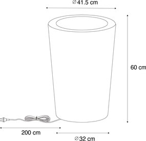 Chytrá venkovní stojací lampa s květináčem bílá IP65 vč. LED Wifi A60 - Verano