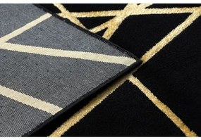 Dywany Luszczow Kusový koberec GLOSS 406C 86, geometrický černý / zlato Rozměr koberce: 280 x 370 cm