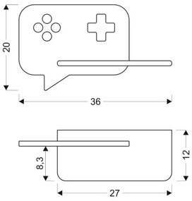 LED Dětské nástěnné svítidlo s poličkou CONSOLE LED/5W/230V zelená