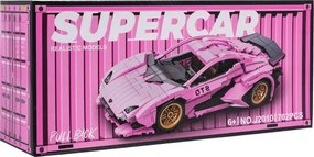 Stavebnice auta SUPERCAR No.J2010 růžová - 702 dílků