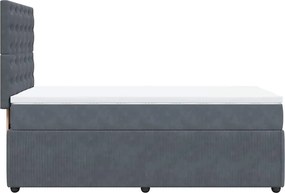Box spring postel s matrací tmavě šedá 90x190 cm samet 3294527