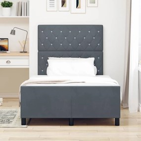 Postel s boxspringem s čelo Tmavě šedá 120 x 200 cm samet 3344868