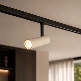 Moderní bodové svítidlo béžové s černou pro jednofázový kolejnicový systém - Slimline Uzzy