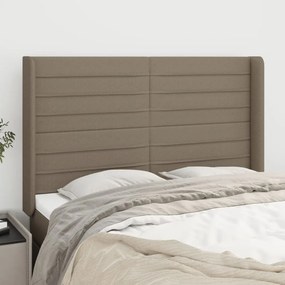 Čelo postele typu ušák taupe 147x16x118/128 cm textil 3119722