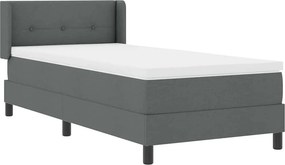 Postel s boxspringem s čelo Tmavě šedá 200 x 80 cm textil 3341070