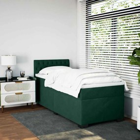 Box spring postel s matrací tmavě zelená 90x190 cm samet 3288495