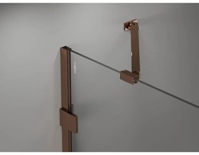 Mexen Lunar-B, výklopný sprchový kout levý 80 x 80 cm, 8mm čiré sklo, profil růžové zlato, 832-080-080-60-00-L