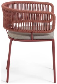Červeno hnědá pletená zahradní židle Kave Home Nadin
