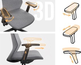 Ergonomická kancelářská židle MOSH Airflow 502 – šedá