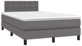Box spring postel s matrací a LED šedá 120 x 190 cm umělá kůže 3270139