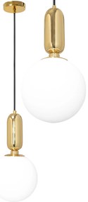 Toolight, Kovová stropní lampa skleněná APP474-1CP, zlatá, OSW-00606