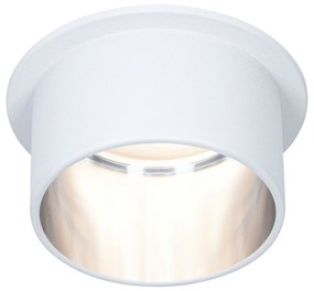 Paulmann  93384 LED Gil, bodovka v bílo-ocelové úpravě, 1x6,5W LED 2700K tříkrokové stmívání, prům. 6,8cm, IP44