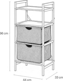 Regál Coloma I, přírodní dřevo / šedá
