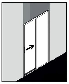 Kermi Cada XS Sprchové bezbariérové dveře 140 cm, 2-dílné, pravé, bílá CKD2R140202PK