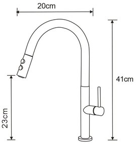 Mexen Ava kuchyňská baterie, Černá - 672800-70