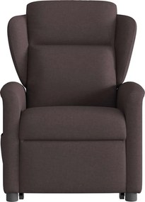 Elektrické zvedací polohovací křeslo tmavě hnědé textil 3303159