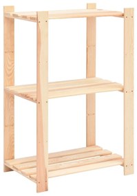 Úložný regál 3 police 60 x 38 x 90 cm masivní borovice 150 kg 286201