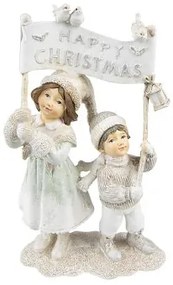 Děti s vánočním nápisem