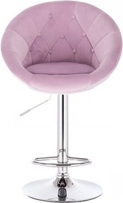 LuxuryForm Barová židle VERA VELUR na stříbrné kulaté podstavě - fialový vřes