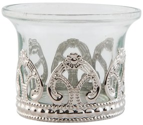 Skleněný svícen na čajovou svíčku Metal ∅ 6*5 cm – 6x5 cm