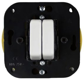 Elhard Kulatý keramický vypínač s kolébkou č.5, bílý KV1005W